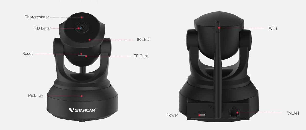 VStarcam C82R Ρομποτική IP κάμερα Full HD 1080p WiFi/Ethernet microSD ...
