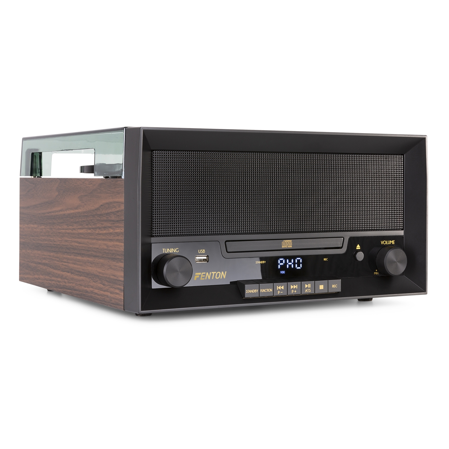 FENTON RP135W Retro Πικάπ με Ηχεία AUX /FM /Bluetooth /CD player /USB ...