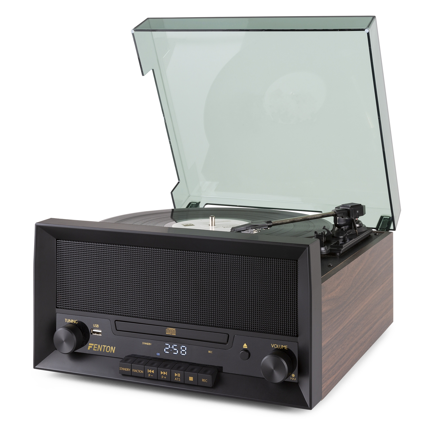 FENTON RP135W Retro Πικάπ με Ηχεία AUX /FM /Bluetooth /CD player /USB ...