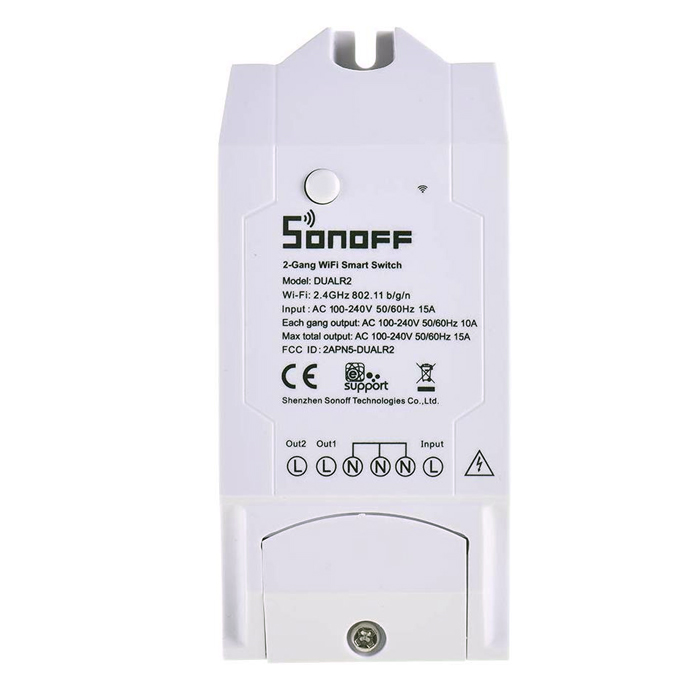 SONOFF DUAL R2 Τηλεχειριζόμενος Smart WiFi Διακόπτη 2 καναλιών 3500W ...