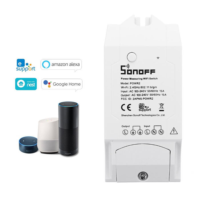 SONOFF POW Τηλεχειριζόμενος Smart WiFi Διακόπτης με μέτρηση Κατανάλωσης Ρεύματος 3500W