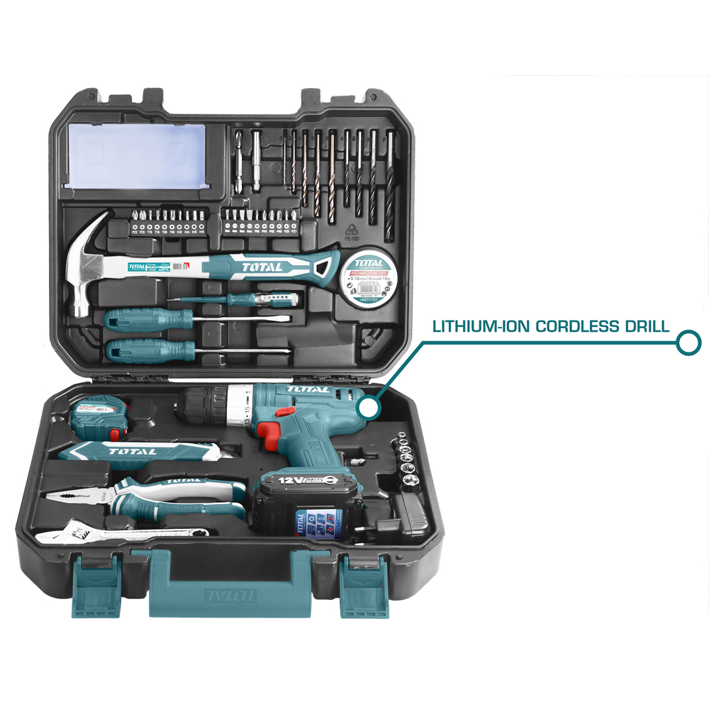 TOTAL THKTHP11272 Σετ Δραπανοκατσάβιδο Μπαταρίας Λιθίου 12V / 1.5Ah ...