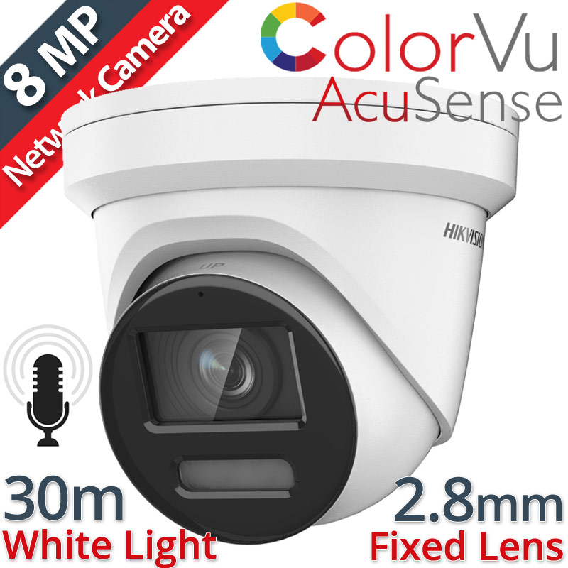Hikvision DS-2CD2387G2-LU(C) 2.8mm Ενσύρματη Dome IP Κάμερα COLORVU με AcuSence & ενσωματωμένο ...