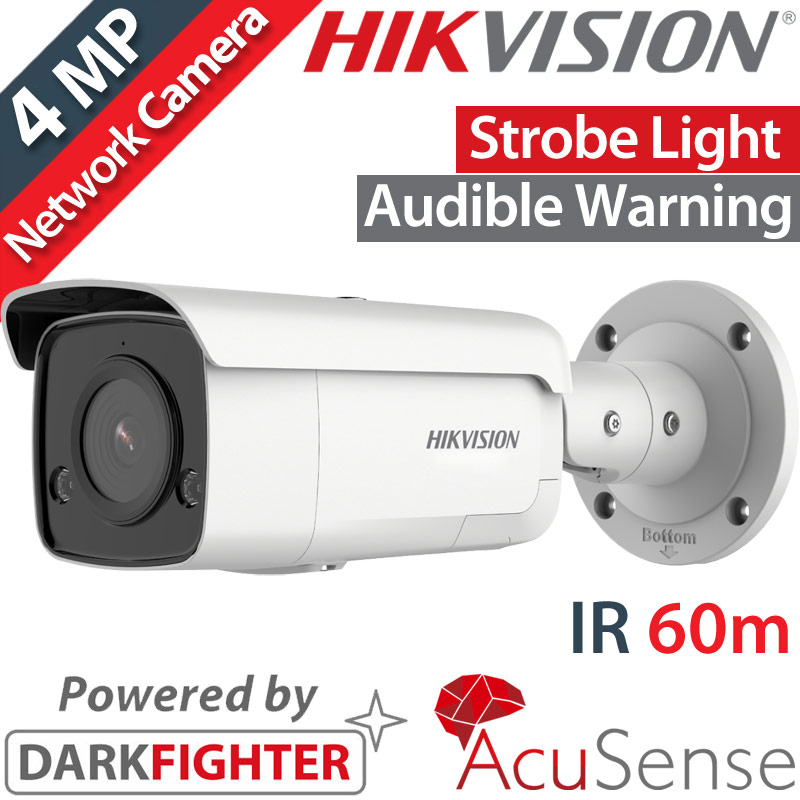 Hikvision DS-2CD2T46G2-ISU/SL 2.8mm Ενσύρματη AcuSense IP Κάμερα 4MPixels Με Strobe Light και ...