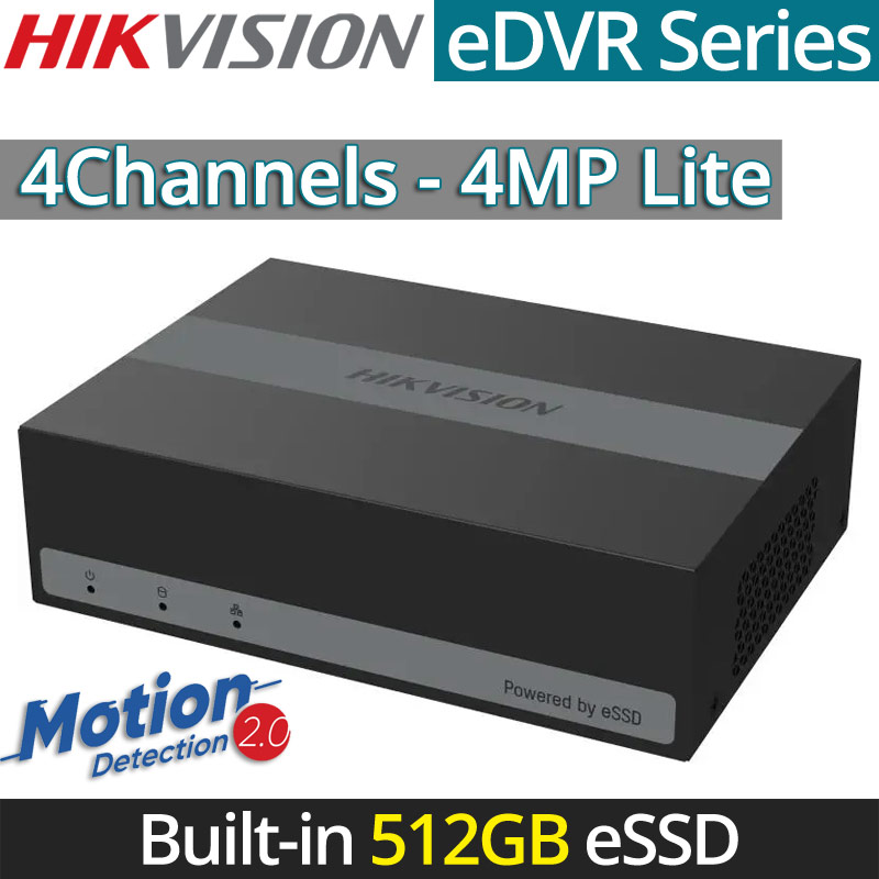 HIKVISION DS-E04HQHI-B Compact Energy Efficient eDVR 4 καμερών με eSSD ...