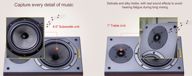 NOBSOUND NS-602 Ζεύγος ηχείων 6.5" βιβλιοθήκης 2 δρόμων 100 Watt ...